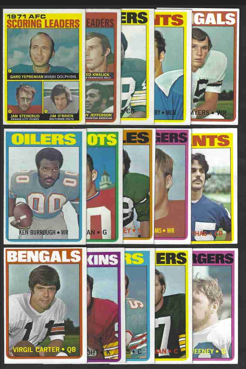 Sportlots Auctions: 1972 Topps Football Lot (52) -Higher-Grade-