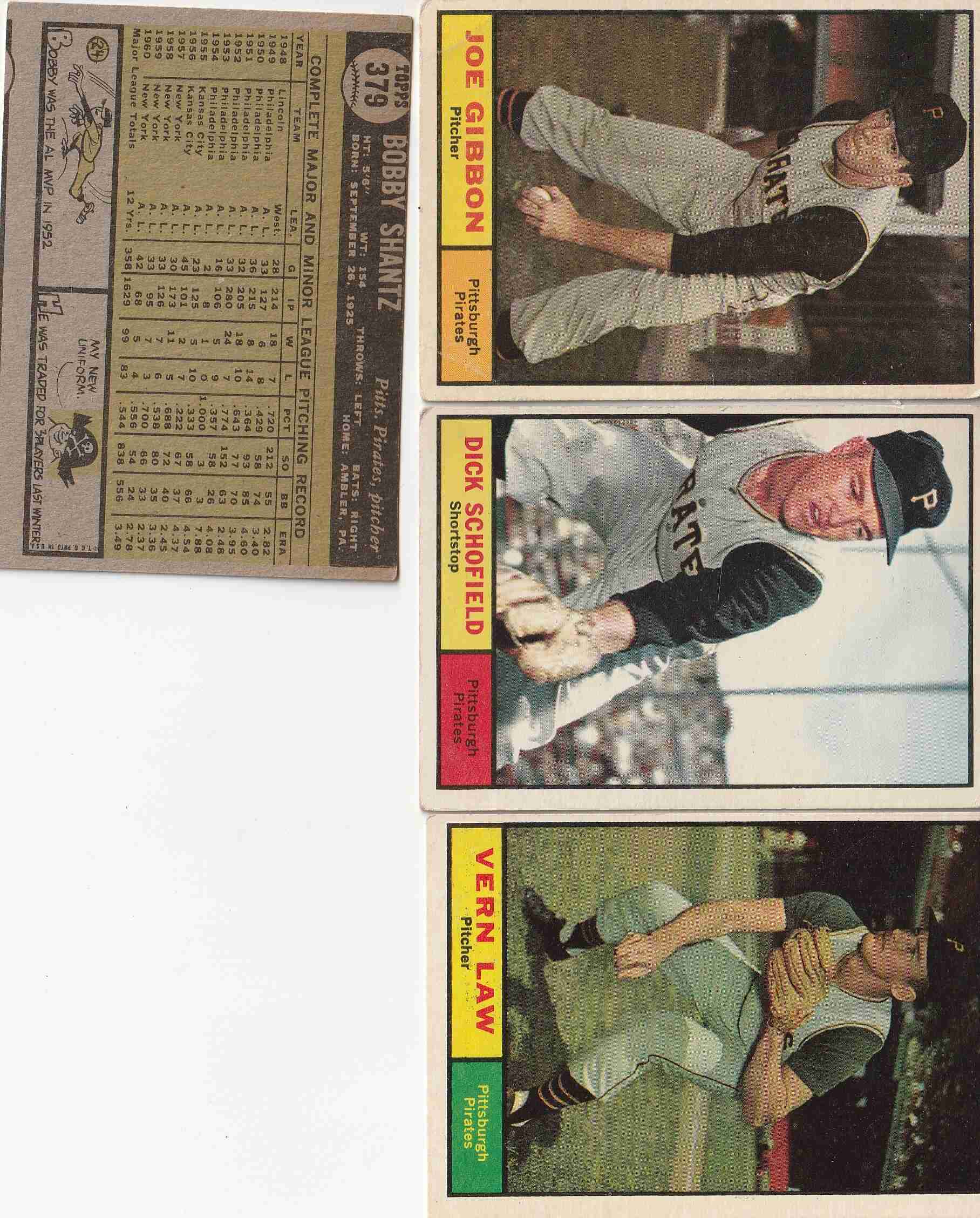 Sportlots Auctions: 21-1961 Topps Pittsburgh Pirates